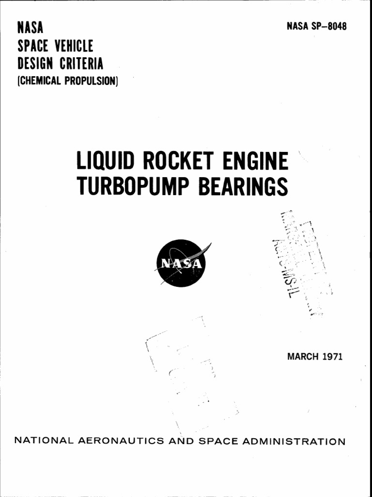NASA SP8048 Liquid Rocket Engine Turbopump Bearings | PDF