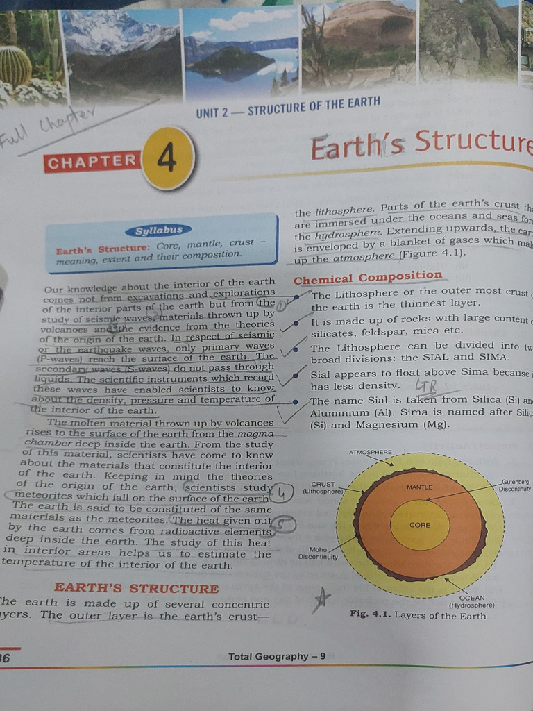 Geography - Chapter 4-Earths Structure Markings | PDF | Earth | Plate ...