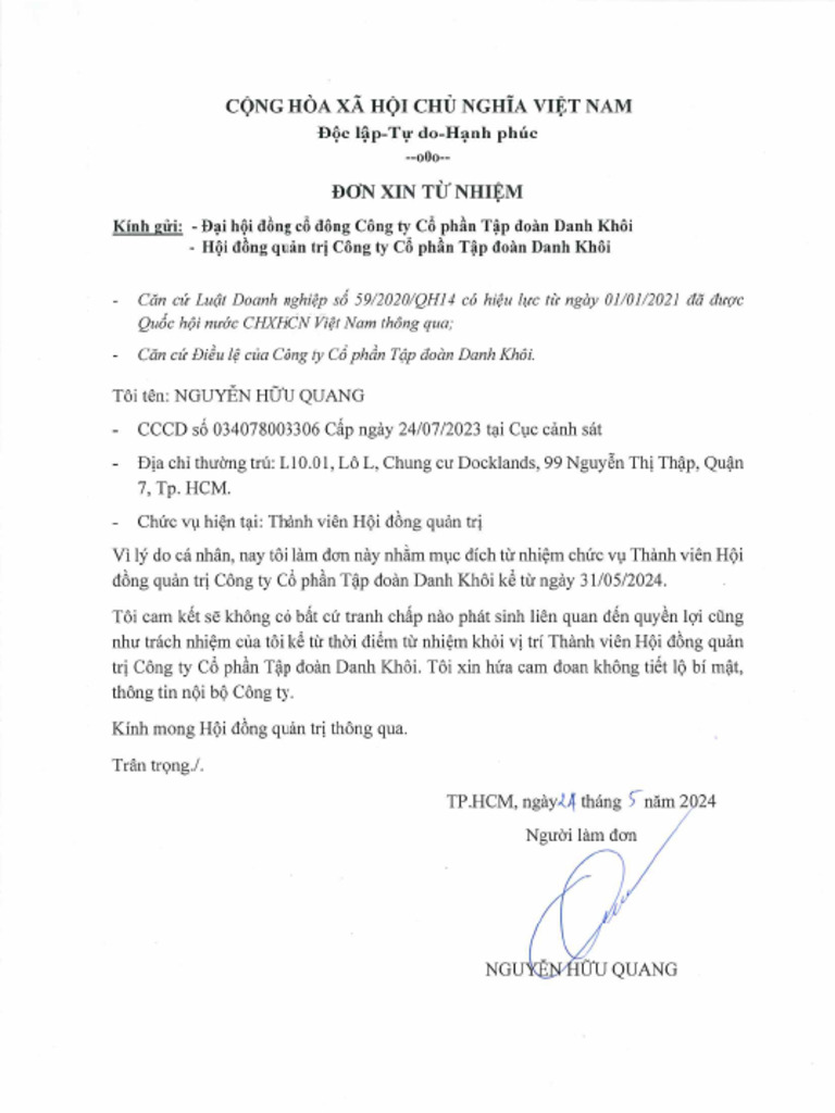 Don Xin Tu Nhiem Nguyen Huu Quang Vu Ngoc Chau | PDF