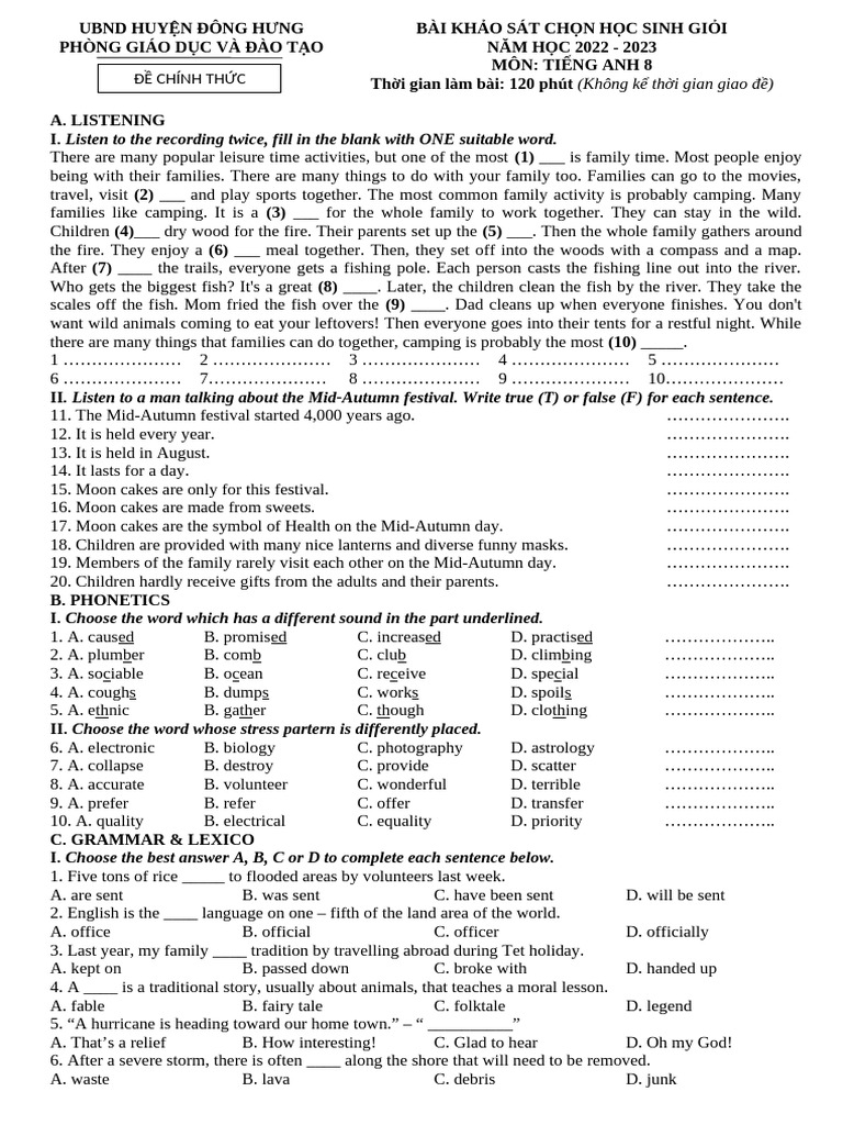 Chinh Thuc HSG A8 (Nga) | PDF