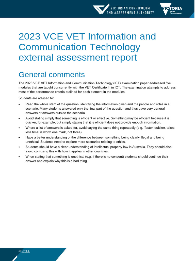 2023vet ICT Report | PDF