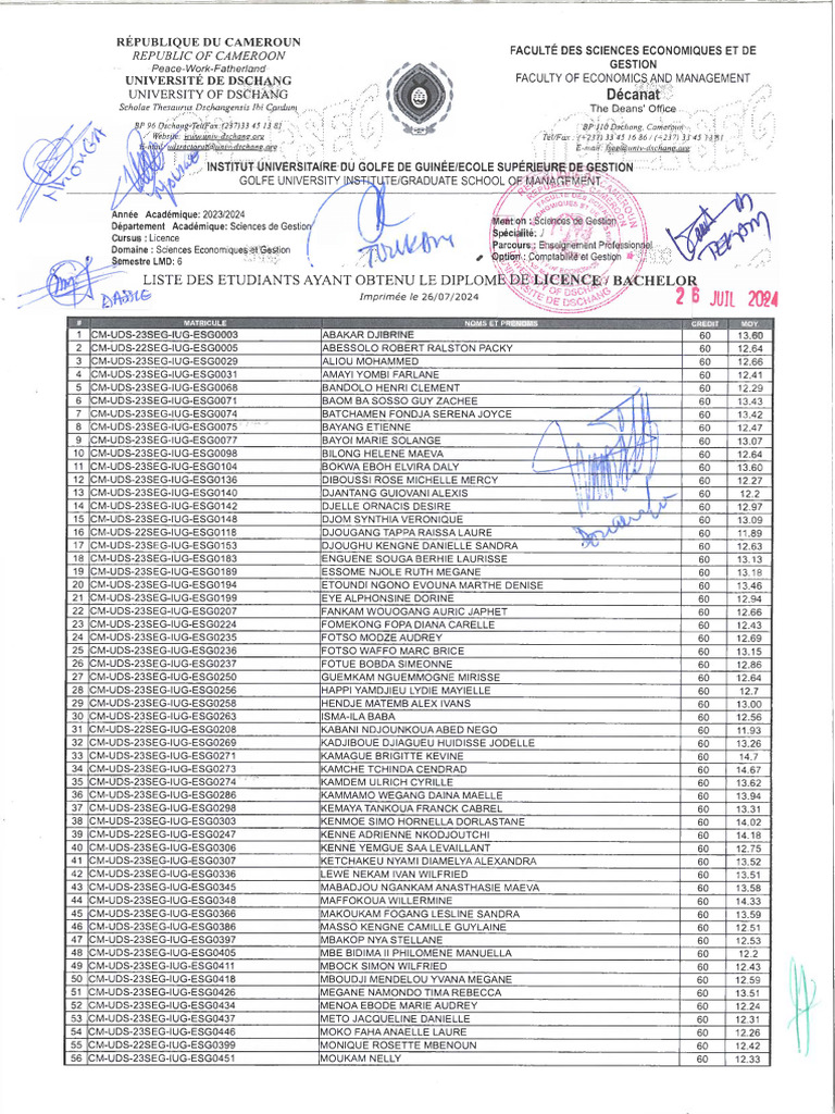 LP CGE Liste Des Admis 23-24 | PDF