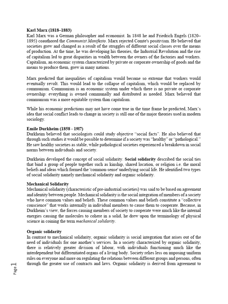 CSM1201 - Sociology - Lecture Notes - 2 | PDF