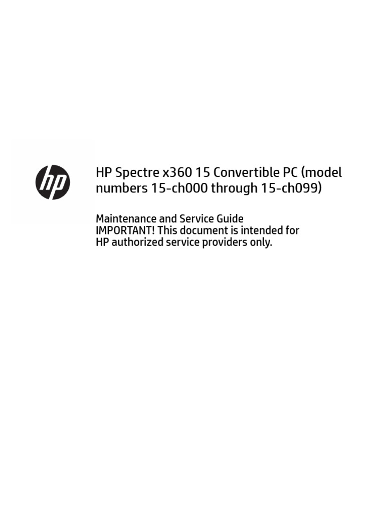 HP Spectre X360 15t Manual | PDF