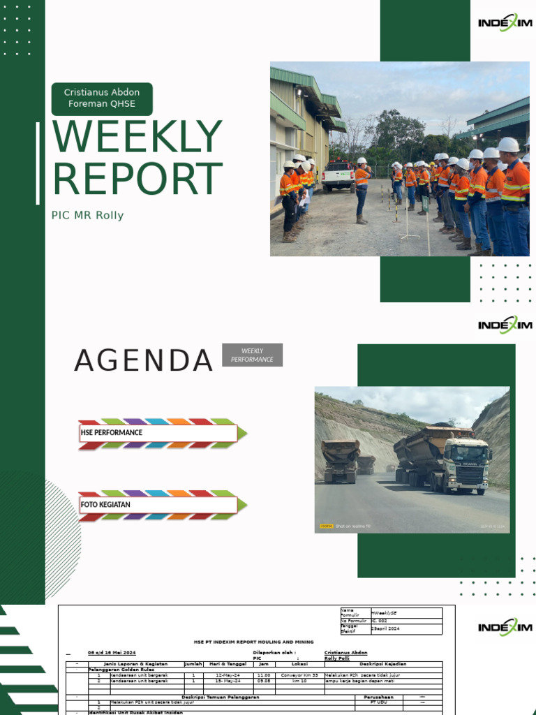 Weekly Report HSE Performance 6 - 16 Mei 2024 | PDF