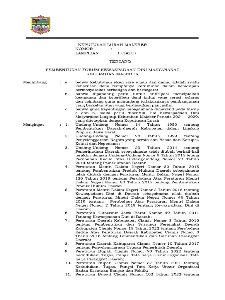 Konsep SK FKDM | PDF