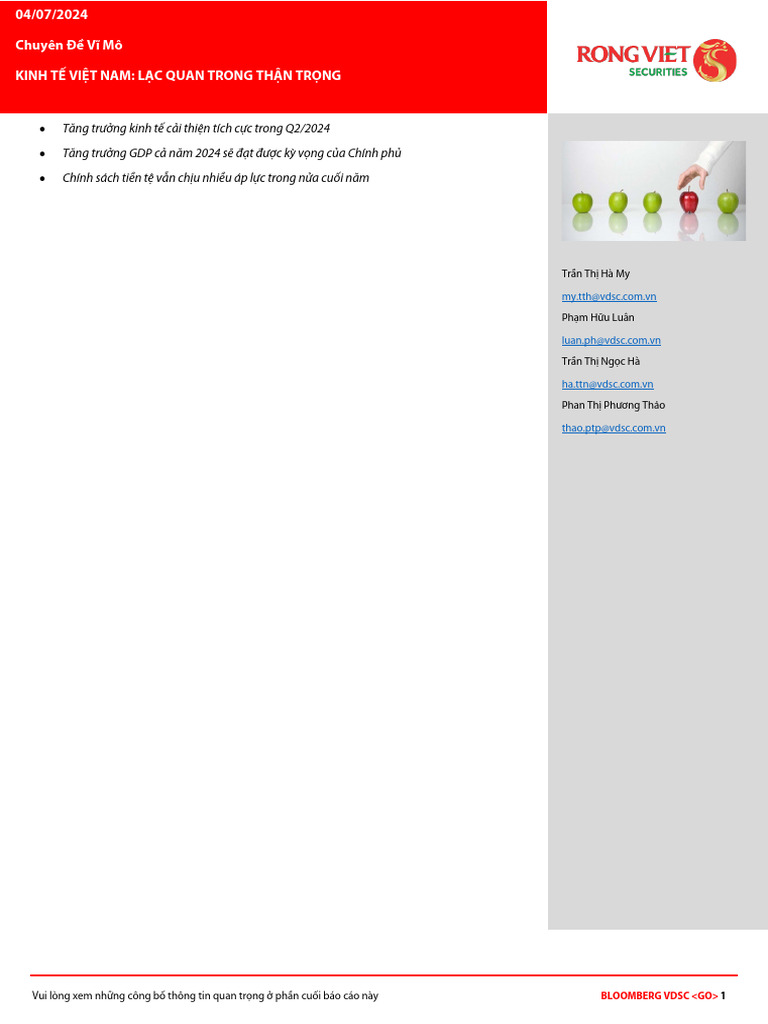 VDSC - Macro Report - July 2024 - VN | PDF