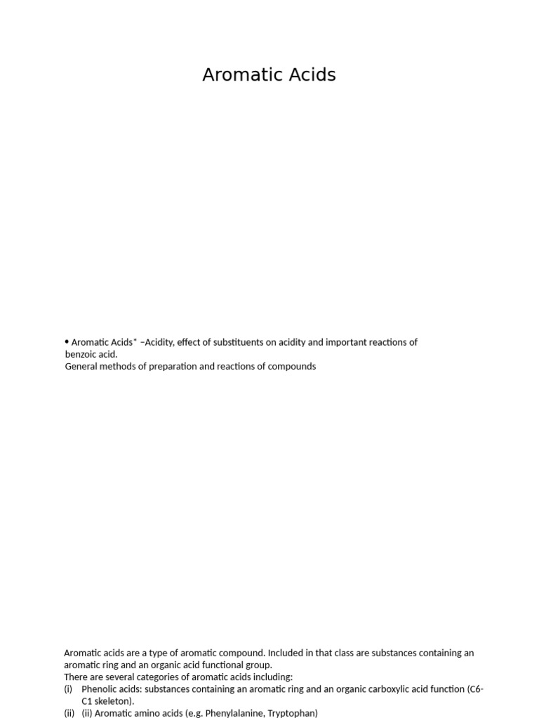 Aromatic Acids Pdf