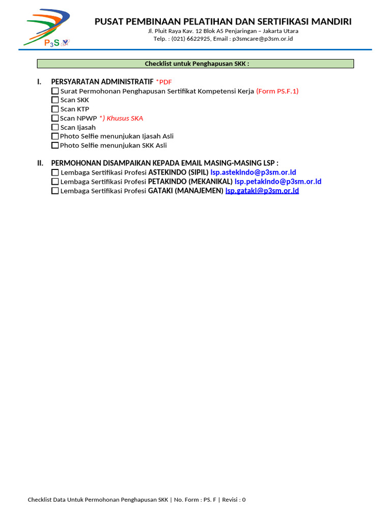 Permohonan Penghapusan SKK | PDF