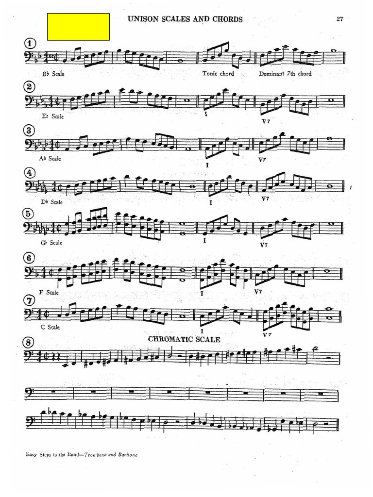 Unison Scales and Chords (Trombone, Euphonium & String Bass) 2 | PDF