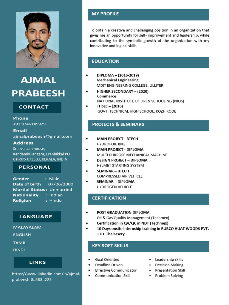 Ajmal Prabeesh Resume | PDF