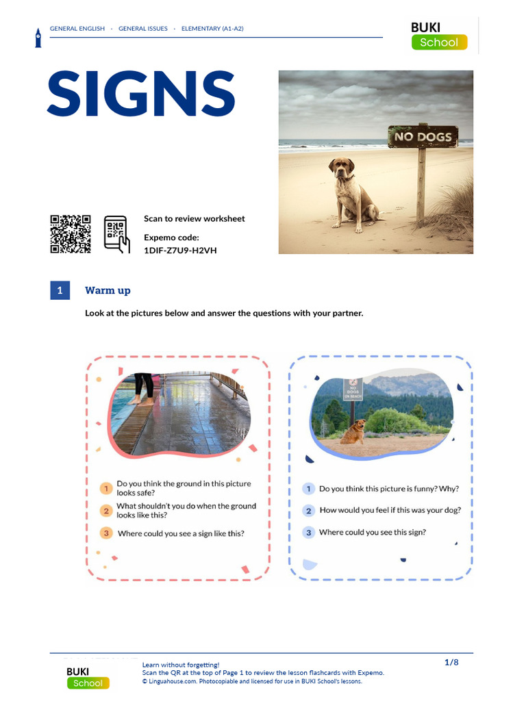 Signs British English Teacher | PDF