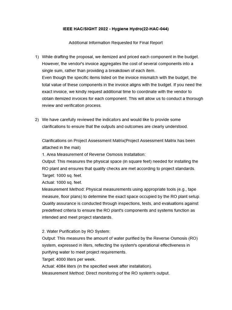 Ieee Hac_sight 2022 - Hygiene Hydro(22-Hac-044) | PDF