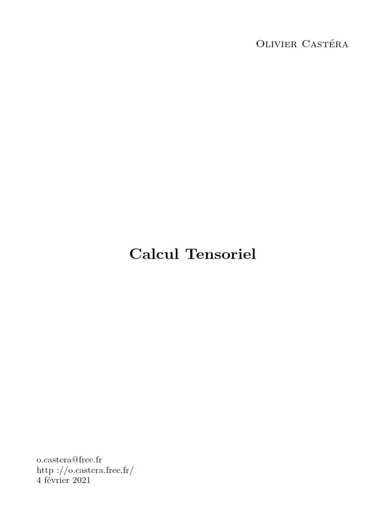 Calcul Tensoriel | PDF