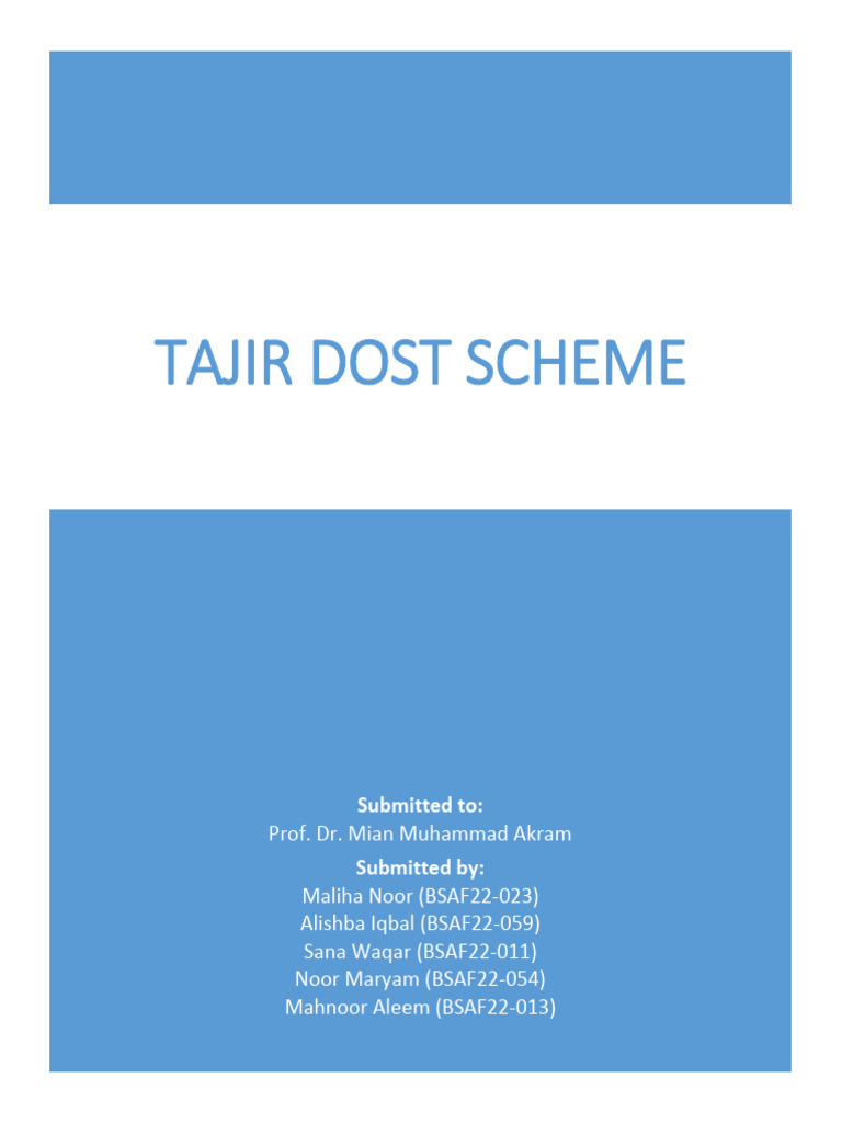 Tajir Dost Scheme Overview and Benefits | PDF | Taxes | Retail