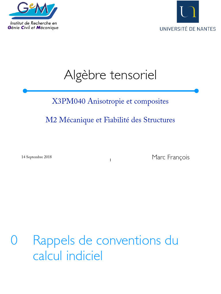 Cours 1 D'algèbre Tensoriel | PDF