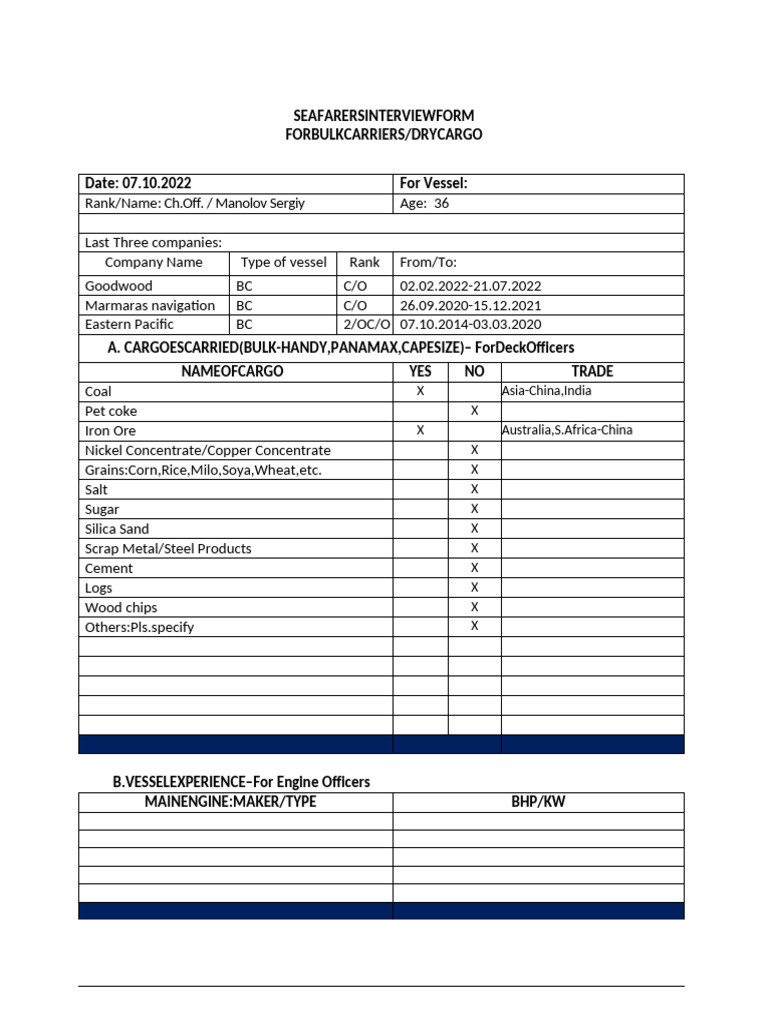FOR NAVIGATORS - SAMPLE - Interview Form-Proposal | PDF