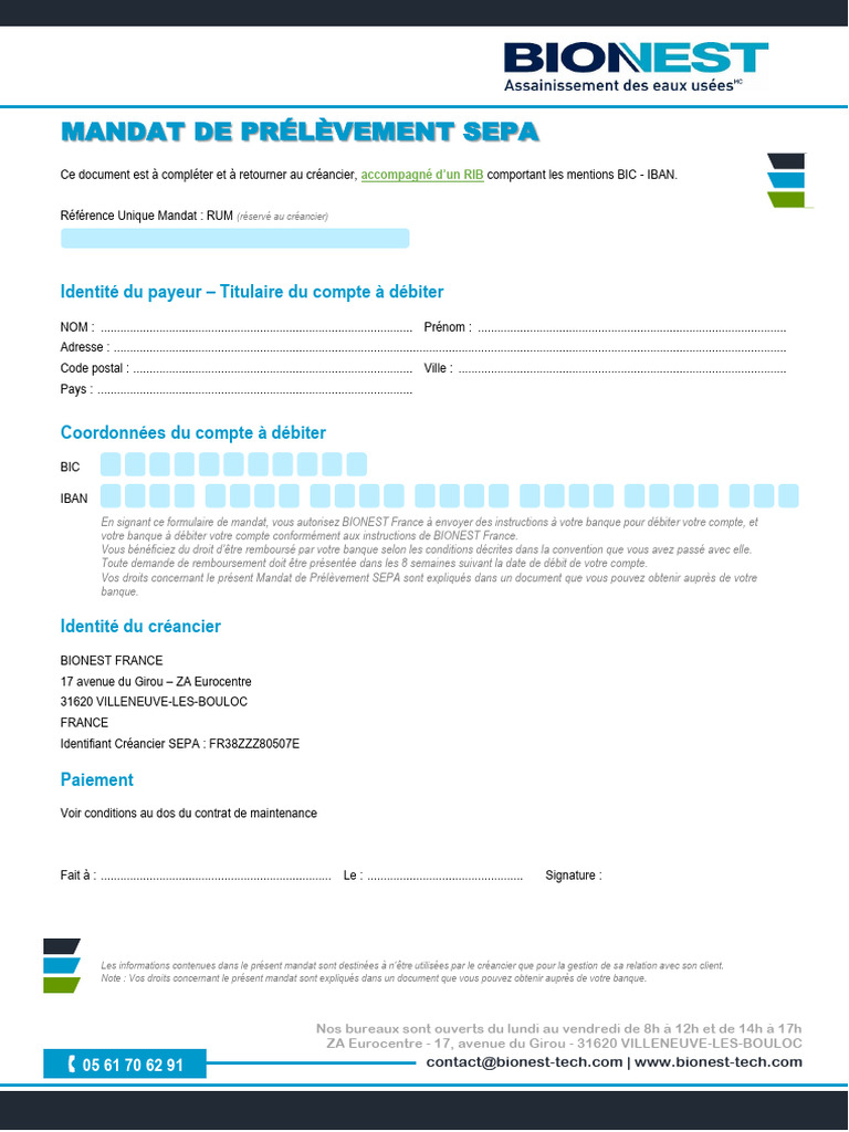 Mandat de Prélèvement Sepa | PDF