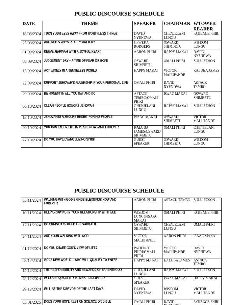 Talk Schedule | PDF