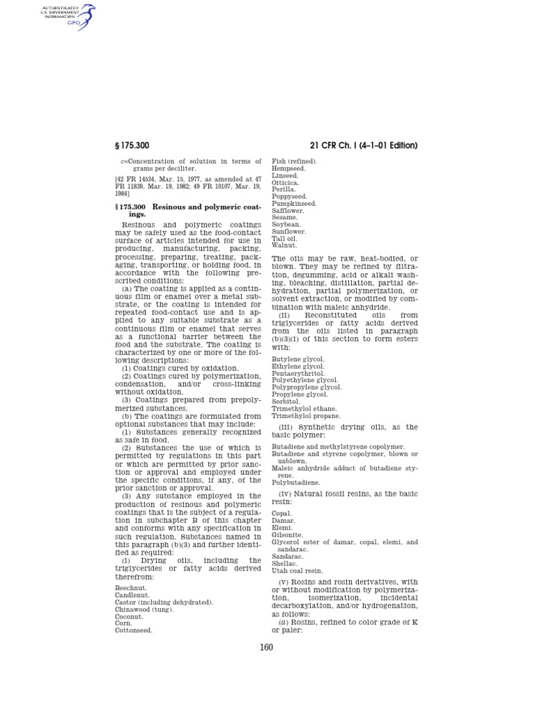 CFR 2001 Title21 Vol3 Sec175 300 | PDF