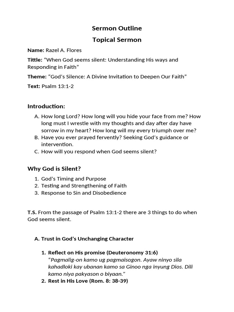 Sermon Outline_Razel | PDF