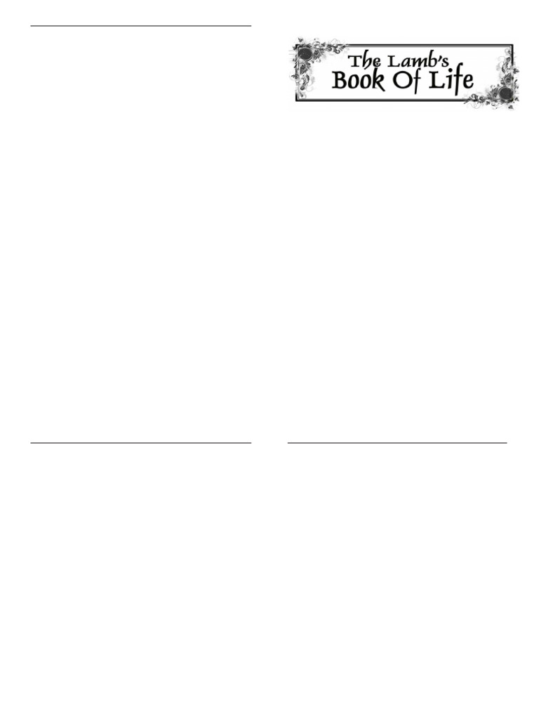 CHP 06 Lambs Book of Life | PDF