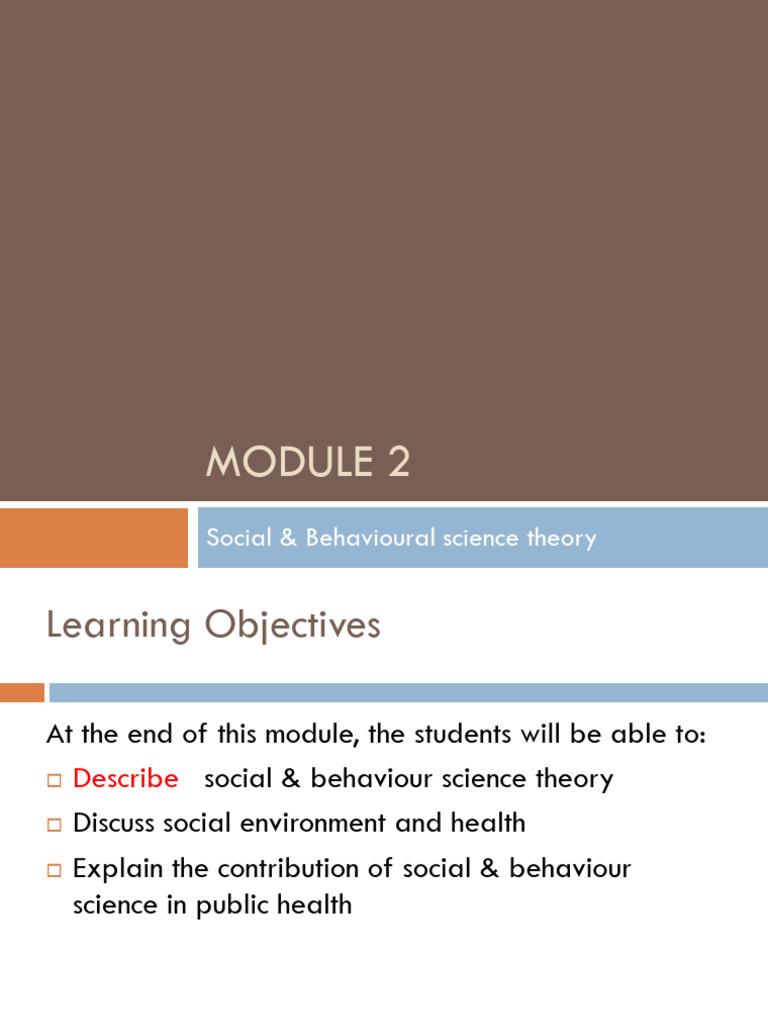Social Behavioural Science Theory | PDF