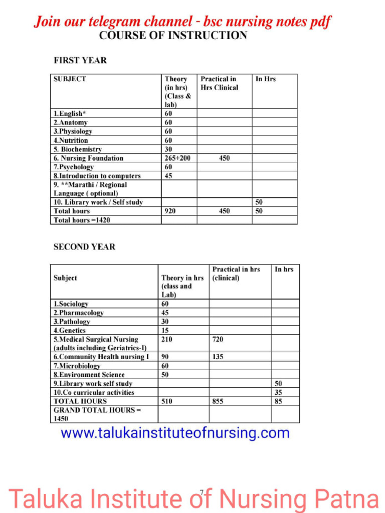 Revised BSc. Nursing Syllabus | PDF