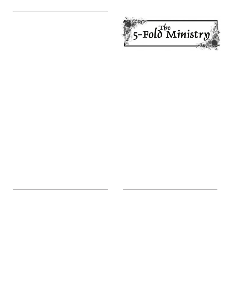 Chp 11 Five Fold Ministry | PDF
