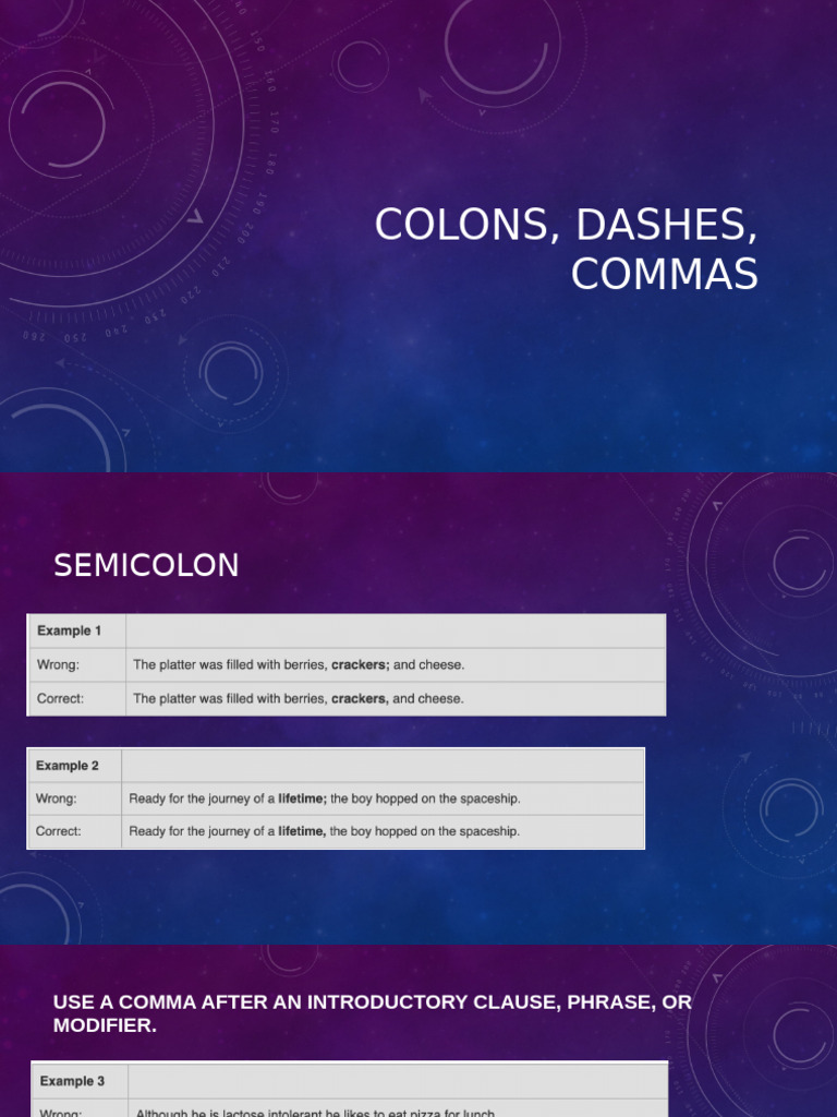 Colons, Dashes | PDF