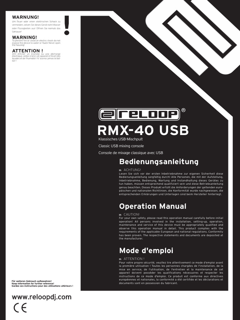 Reloop RMX 40 Usb | PDF
