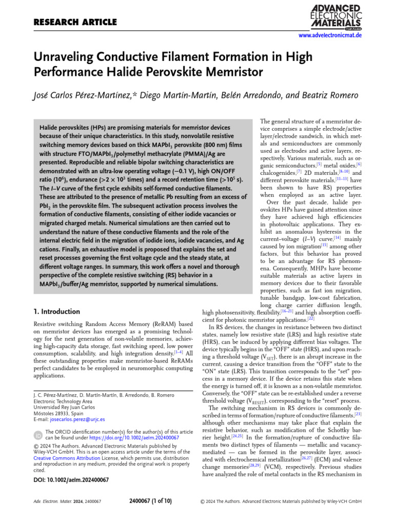 Unraveling Conductive Filament Formation in High P-1 | PDF