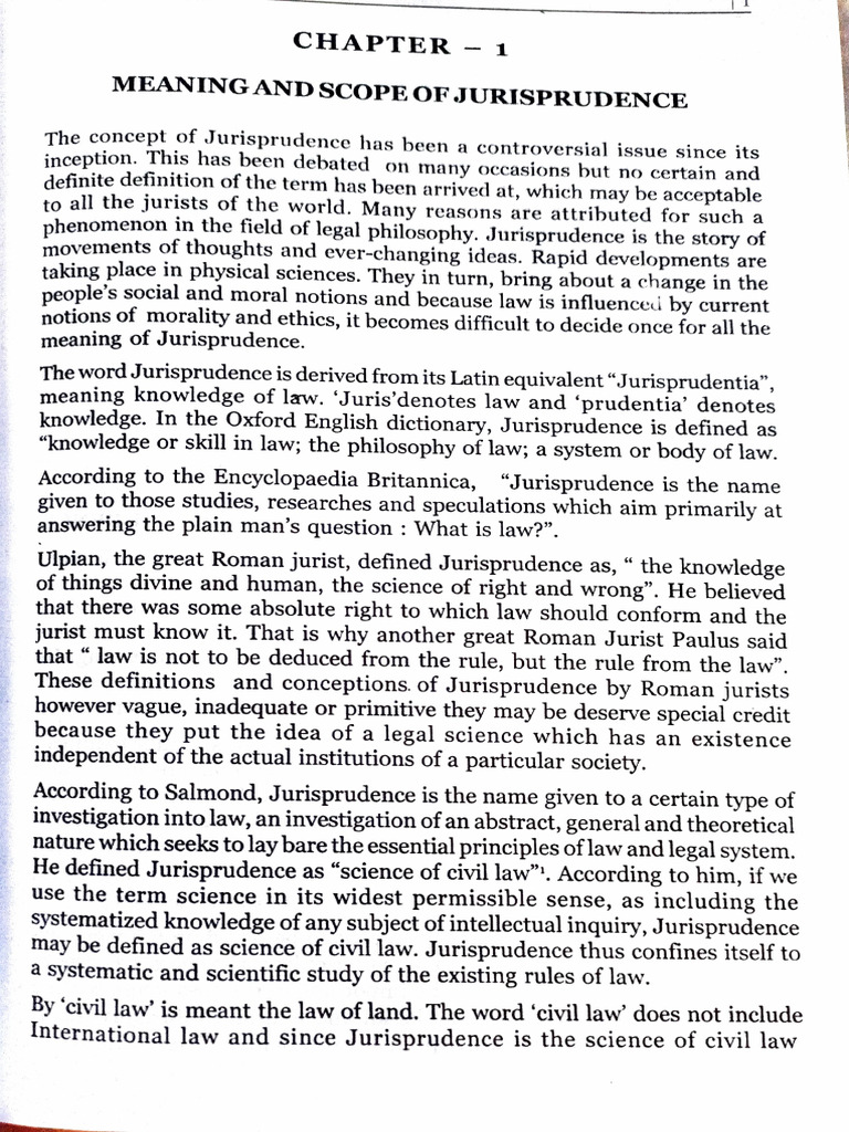 Jurisprudence: Meaning | PDF