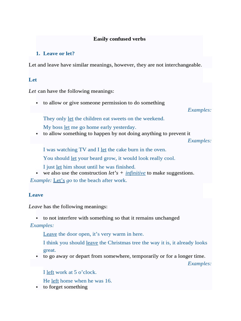 Easily Confused Words | PDF