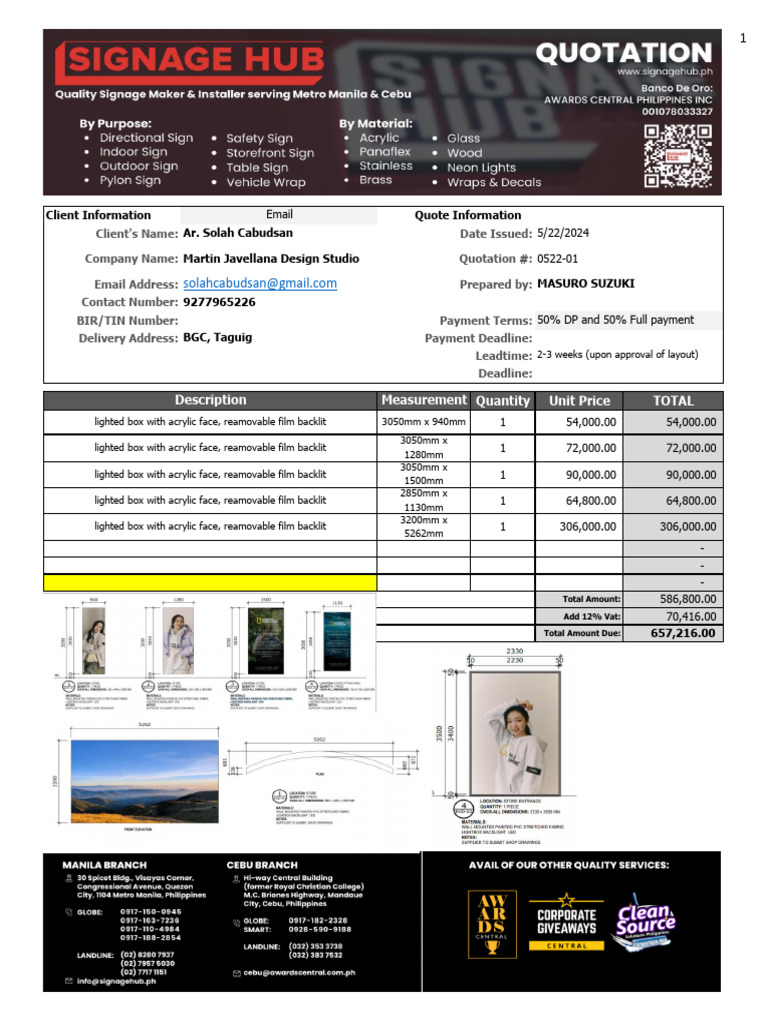 NEW-SHP-QUOTATION Martin Javellana Design Studio | PDF