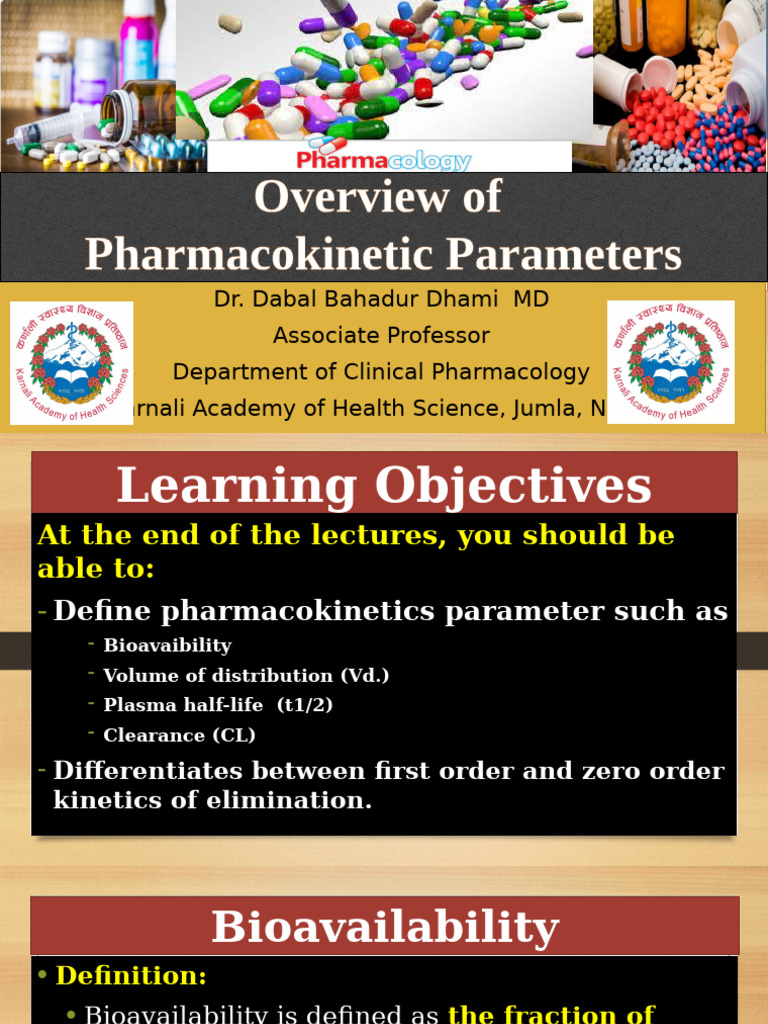 Overview of Pharmacokinetic Parameters | PDF | Pharmacokinetics ...
