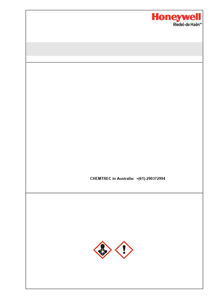 MSDS - TRICHLORMETHAN - HONEYWELL | PDF