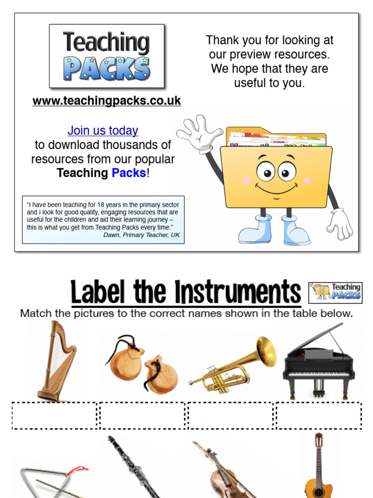 Label The Instruments | PDF