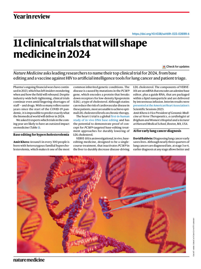 11 Clinical Trials That Will Shape Medicine in 2024 1702647556 | PDF