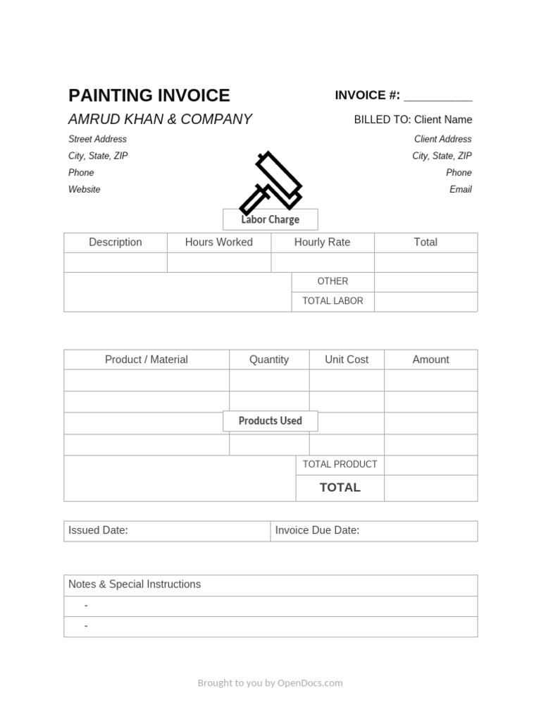 Painting Invoice Template | PDF