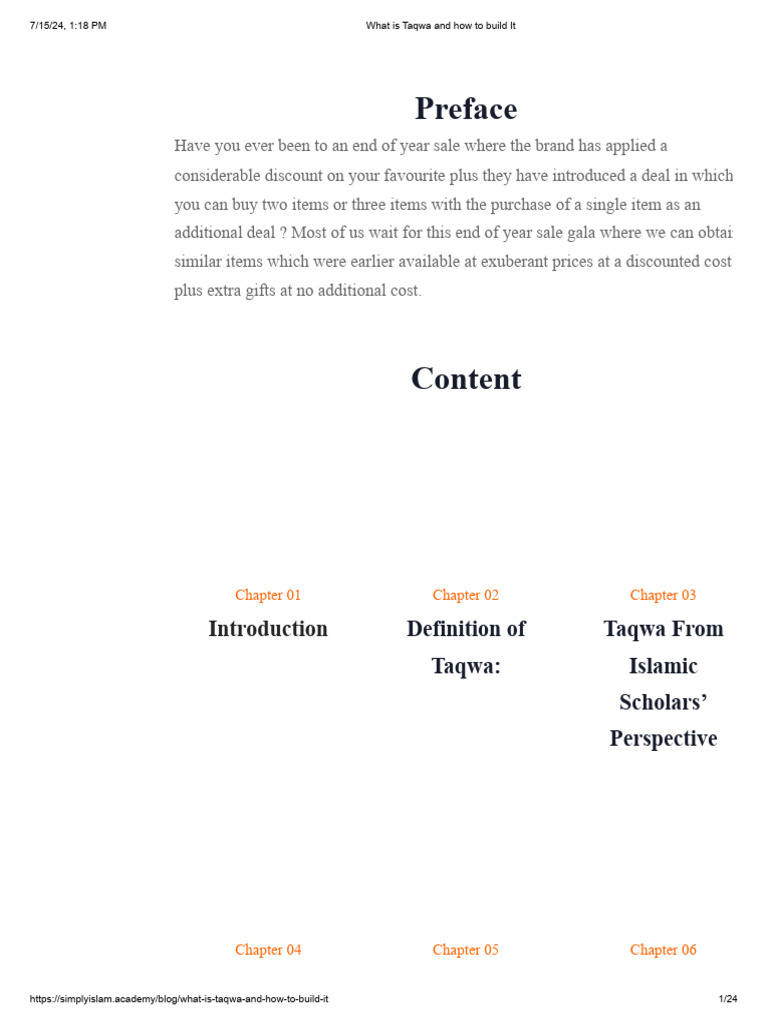 What Is Taqwa and How To Build It | PDF | Surah | Semitic Words And Phrases