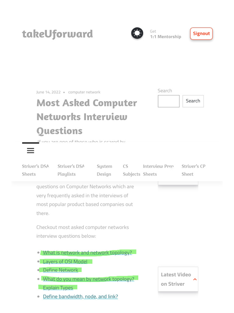 Computer Networks Interview Questions | PDF