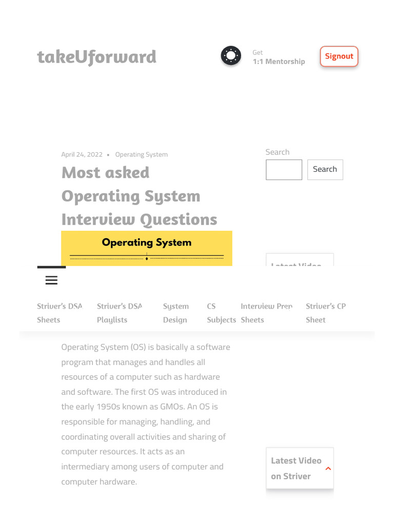 Opearting System | PDF