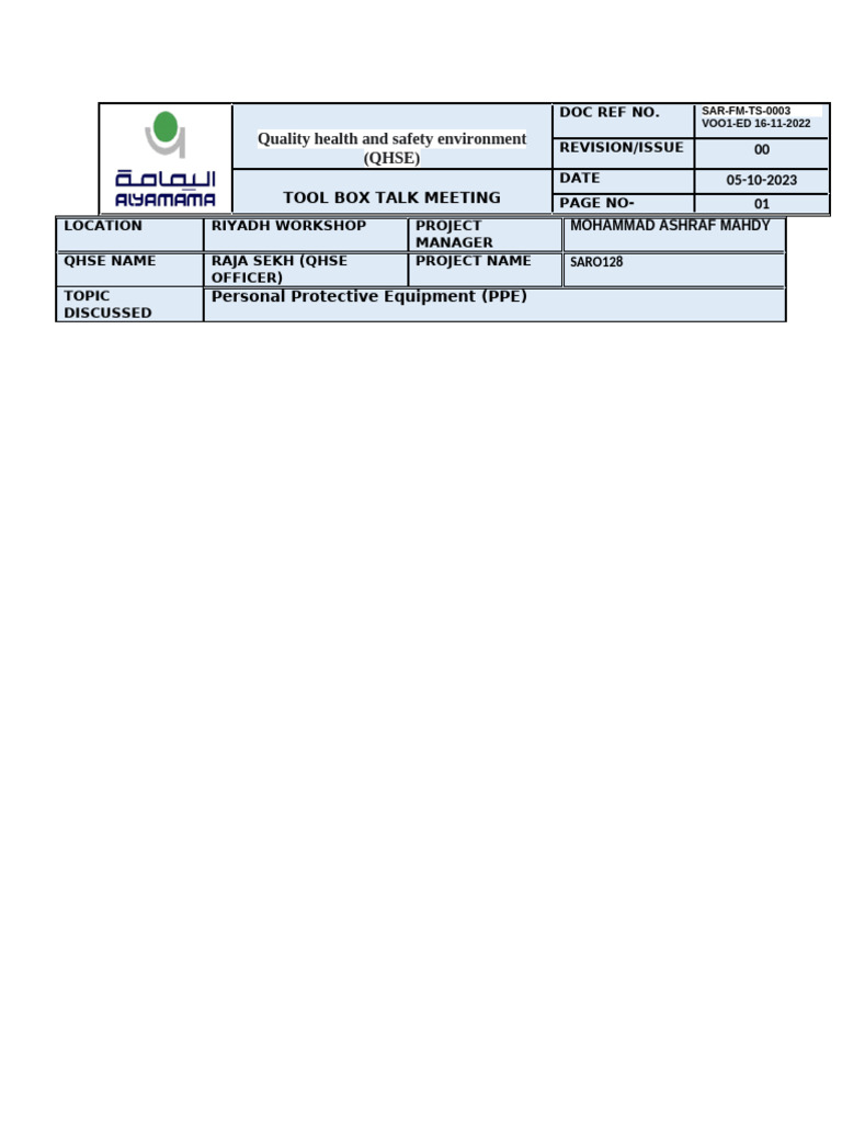Riyadh Workshop Ppe TBT File 2023 | PDF