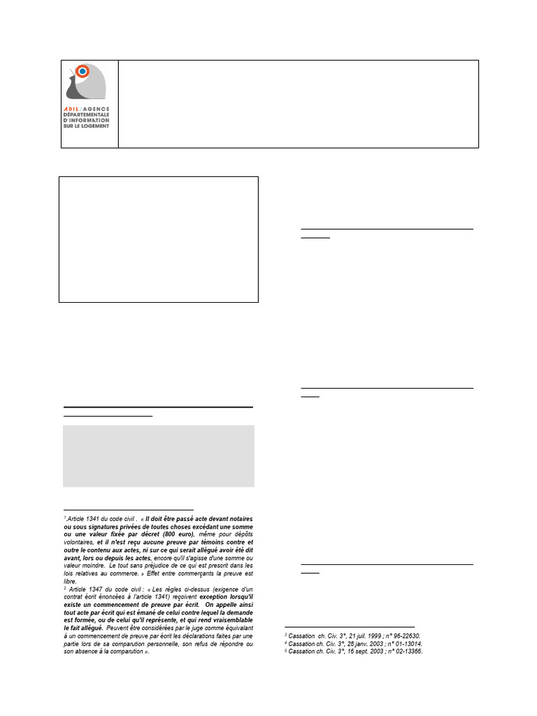 Preuve Contrat Entreprise | PDF