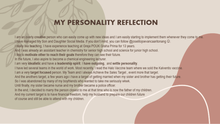 My Personality Reflection | PDF