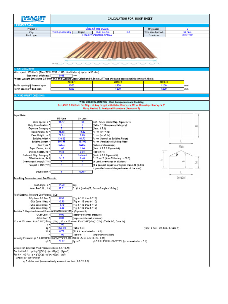 Sheeting Calculation Cảng Cá Thọ Quang -048BMT | PDF