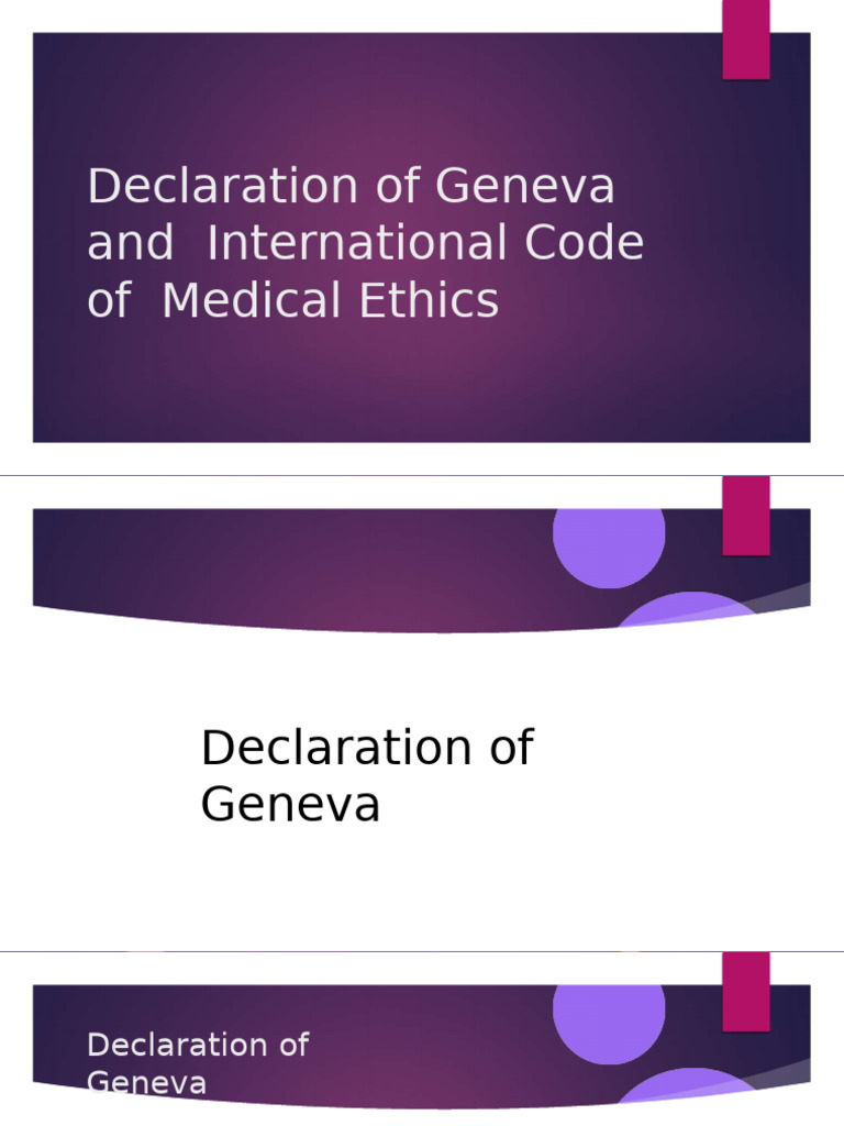 International Conventions On Medical Ethics | PDF