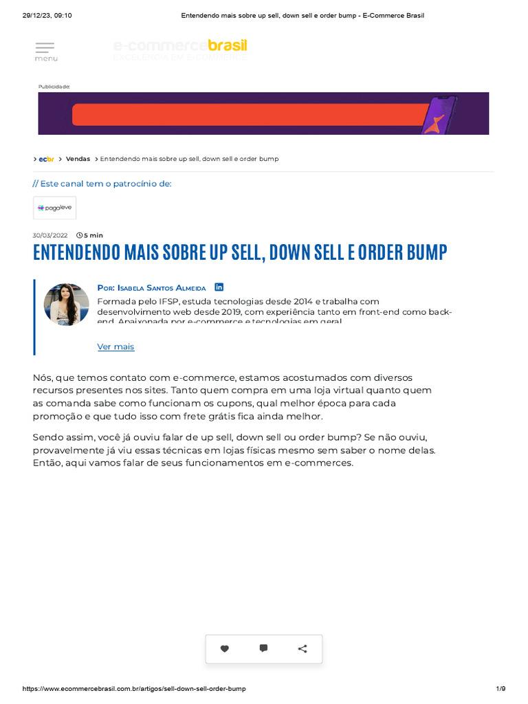 Entendendo Mais Sobre Up Sell, Down Sell e Order Bump - E-Commerce ...