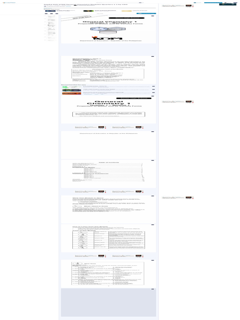 DepEd SHS STEM General Chemistry Modules Quarters 1-2 by CDO - PDF | PDF